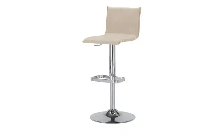 Barhocker | Beige, verchromt, glänzend - Bei Möbel Kraft online kaufen