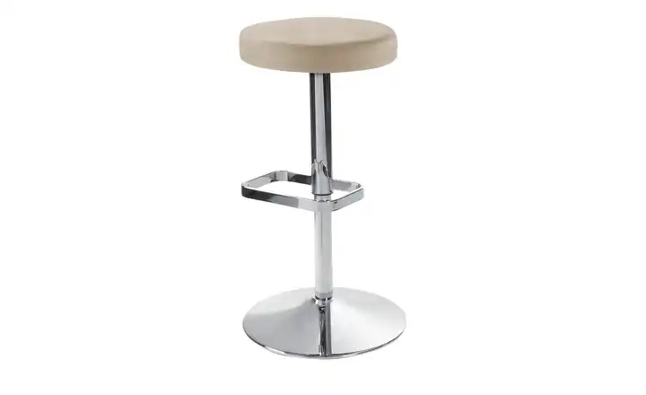 Barhocker | Beige, verchromt, glänzend - Bei Möbel Kraft online kaufen