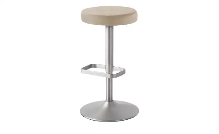 Barhocker | Beige, verchromt, matt - Bei Möbel Kraft online kaufen