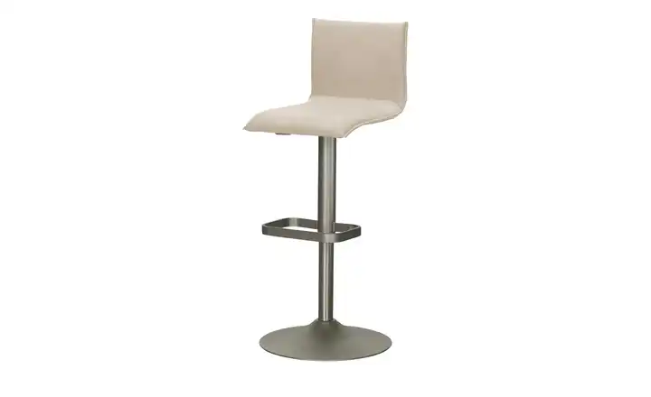 Barhocker | Beige, edelstahlfarben, matt - Möbel Kraft