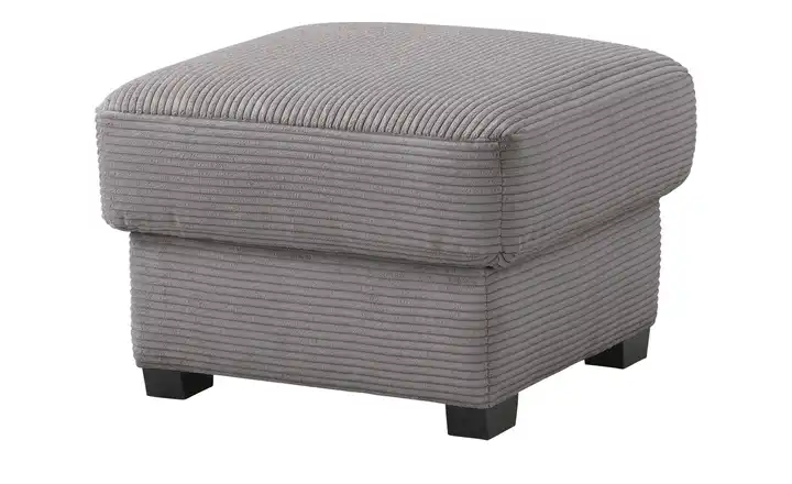bobb Hocker mit Boxspringpolsterung Lisa de Luxe | Cordstoff, Grau