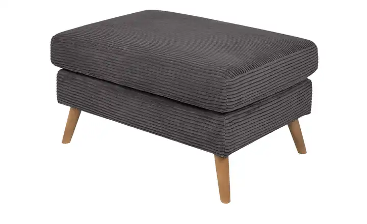 SOHO Polsterhocker | Cordstoff, Anthrazit - Möbel Kraft
