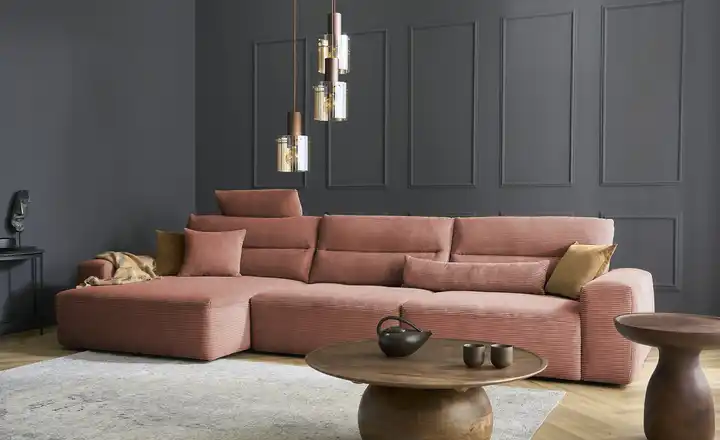Max Schelling Ecksofa Mayfair | Rotbraun, links